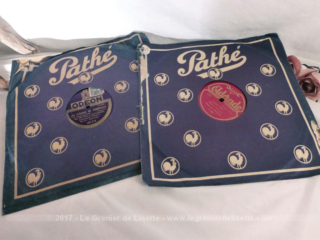 VENDU - Deux disques à aiguilles 78T en cire - Le Grenier de Lisette